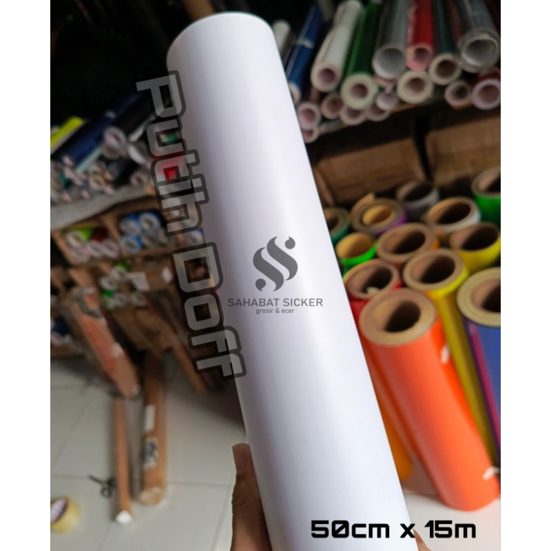 Jual Skotlet Motor Putih Doff Sticker Akuarium White Doff Roll 50cm x ...