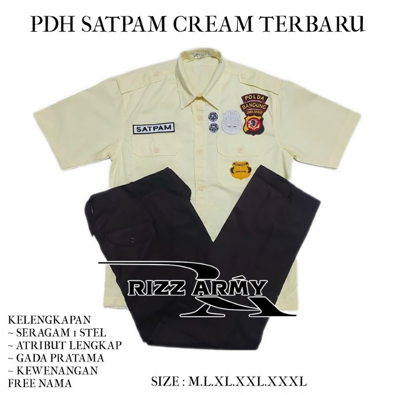 Jual SERAGAM PDH CREAM SATPAM / SECURITY SERAGAM SECURITY PDH SERAGAM ...