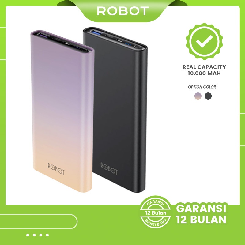 Jual ROBOT Powerbank 10000 mAh RT11 Purple Gradient Gradasi Dual Input Output Fast Charging ...