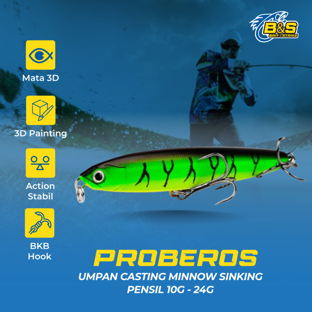 Jual PROBEROS Umpan Casting Minnow sinking 10g/14g/18g/24g lure pensil ...