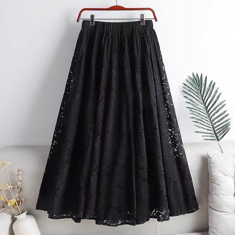 Jual NEYSA LACE SKIRT Bahan Brokat Mix Furing Rok Wanita Bawahan Wanita ...