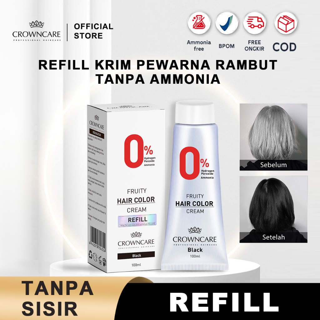 Jual Crowncare Pewarna Rambut Refill - Hair Coloring Cream Alami ...