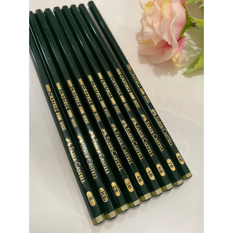 Jual Pensil Faber Castell HB B 2B 3B 4B 5B 6B 7B 8B Castell 9000 | Shopee Indonesia