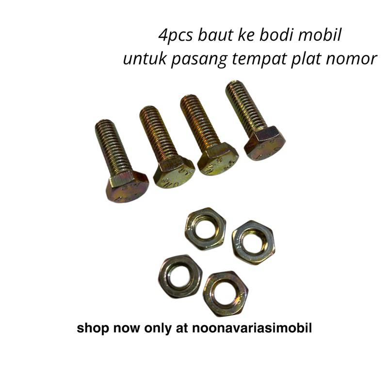 Jual 4pcs baut untuk pasang tempat plat nomor mobil ke bodi | Shopee ...