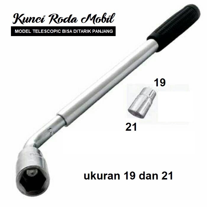 Jual Kunci Roda Mobil L Telescopic Wheel Nut Wrench 1/2" - Kunci Sock ...