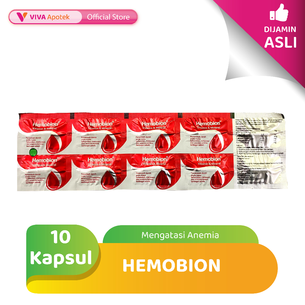 Jual Hemobion Suplementasi untuk Mengatasi Anemia (10 Kapsul) | Shopee ...