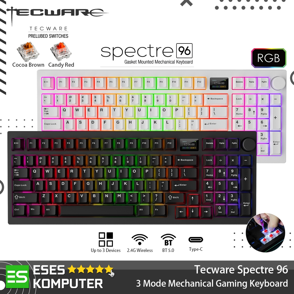 Jual Keyboard Tecware Spectre 96 Wireless RGB with Customizable LCD ...