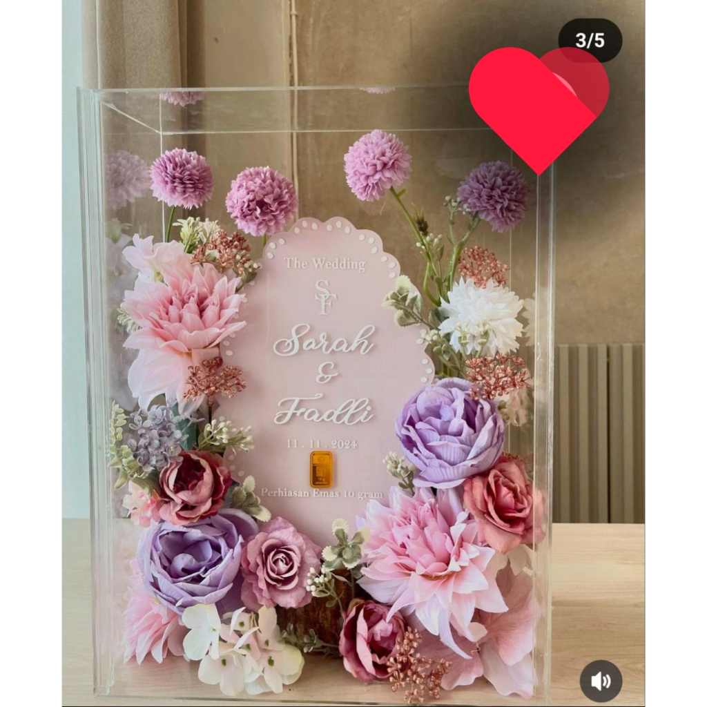 Jual Box Mahar Organizer Pernikahan 25 x 25 cm Top Sliding Bahan ...