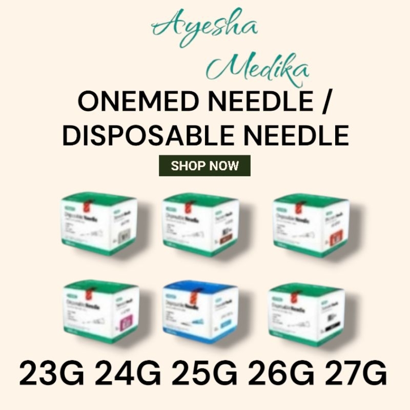 Jual JARUM NEEDLE ONEMED DISPOSABLE NEEDLE HARGA PER PCS 23,24,25,26,27G | Shopee Indonesia