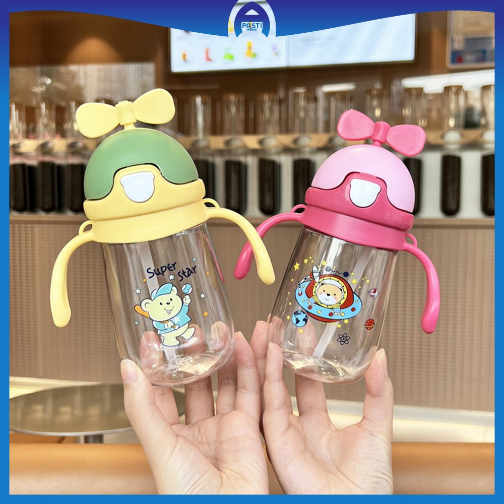 Jual Botol Minum Anak 350ML Karakter Kepala Kipas / Tempat Minum Anak Tutup Clip dengan Sedotan ...
