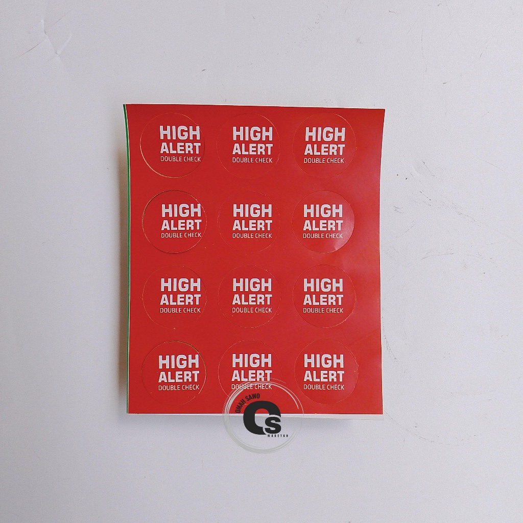 Jual Stiker High Alert Cutting - Double Check - Stiker Chromo | Shopee ...