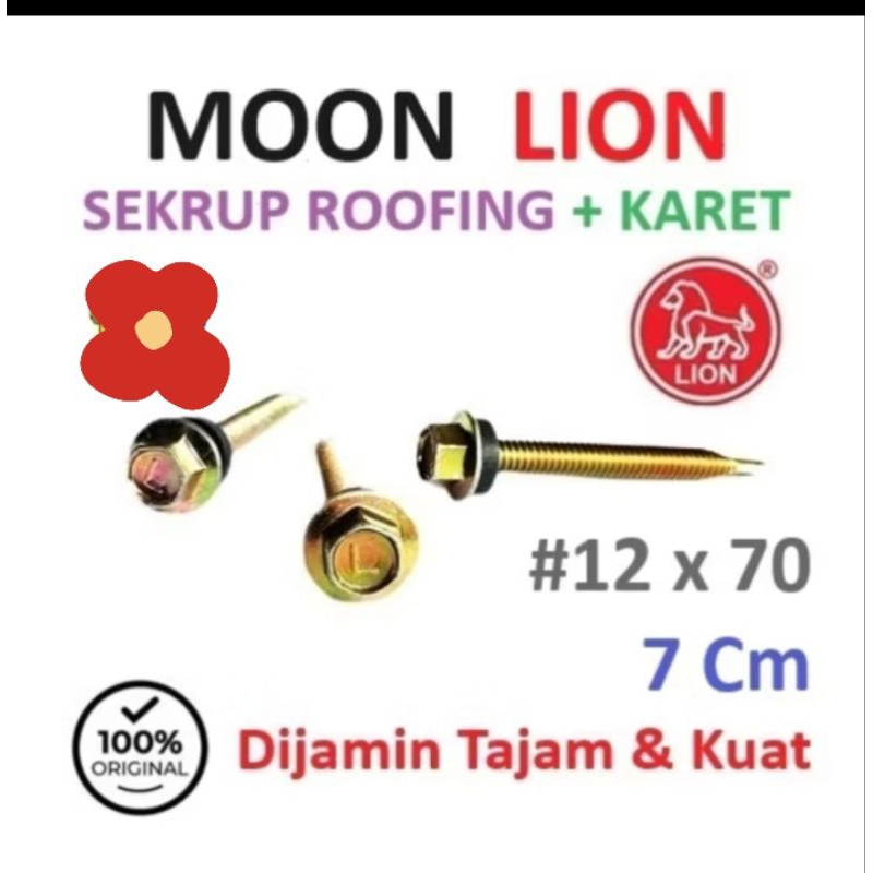 Jual sekrup roofing spandex 12 x 70 moon lion baut atap baja ringan ...