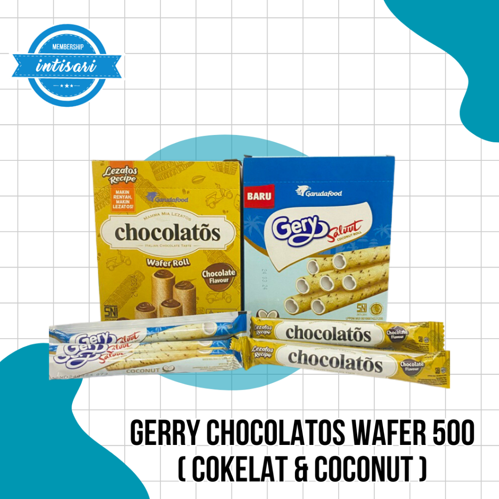 Jual Gerry Chocolatos Wafer 500 Variant Cokelat/Coconut (PACK) | Shopee ...