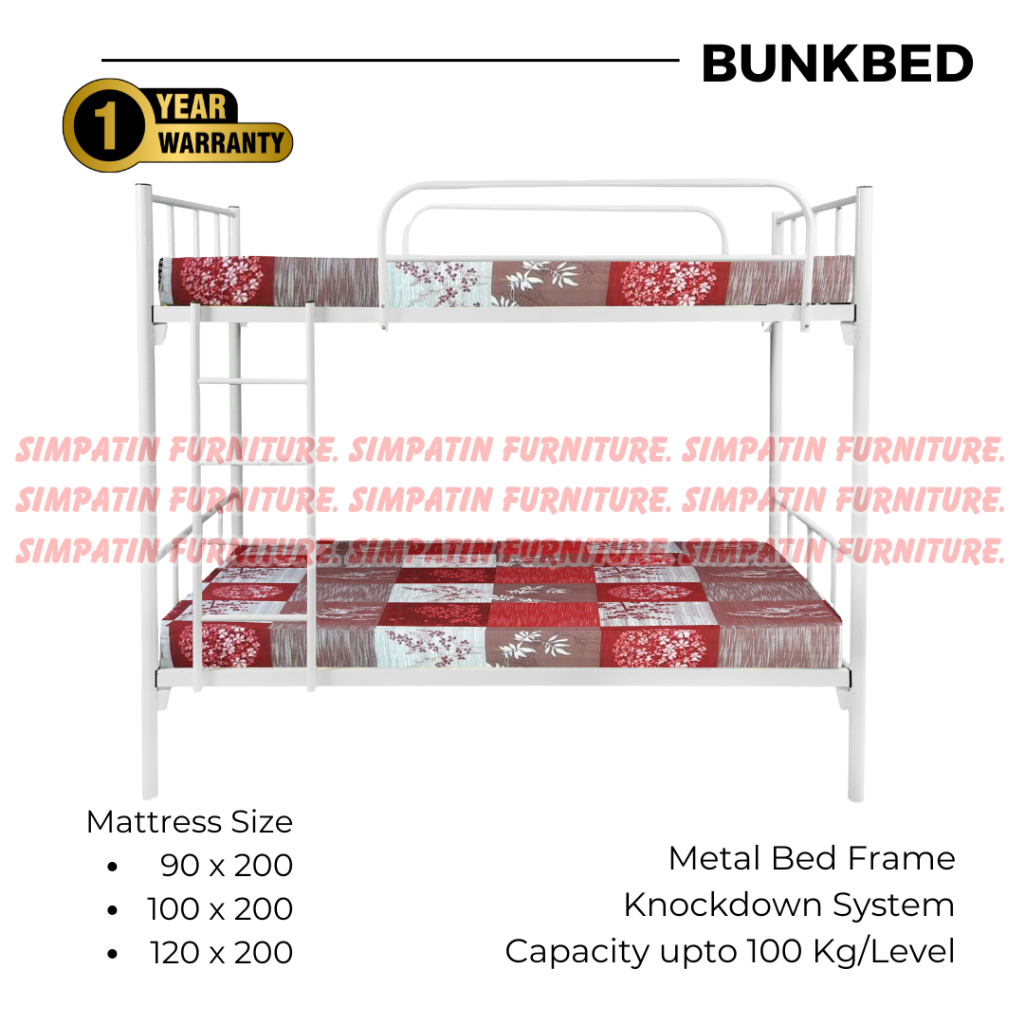 Jual Ranjang Besi Tingkat 2 Susun Bunk Bed Minimalist | Shopee Indonesia