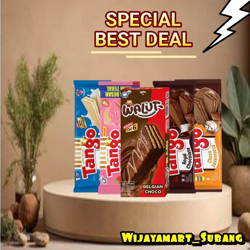 Jual Tango Wafer Varian Cokelat, Strawberry, Vanila, Javamocca, Walut ...