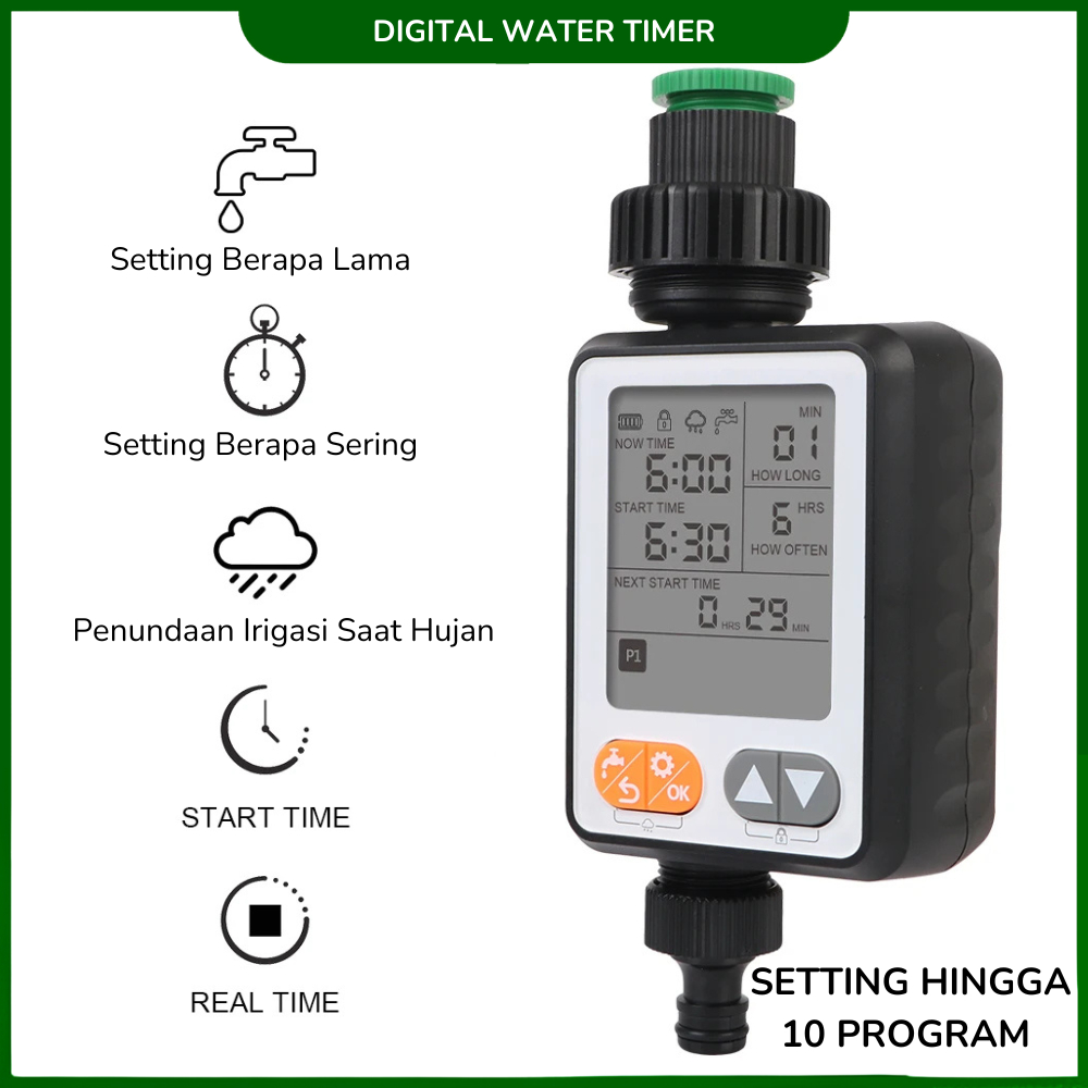 Jual Digital Water Timer Kran Irigasi Otomatis Tanaman Pertanian ...