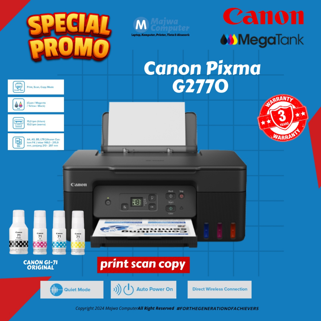 Jual Printer Canon PIXMA G2770 Print scan copy AIO Garansi resmi ...