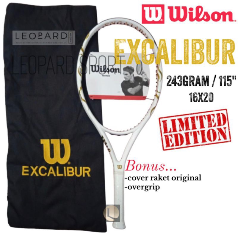 Jual Raket Tenis Wilson Excalibur 115 in 243g White Gold / Tennis ...