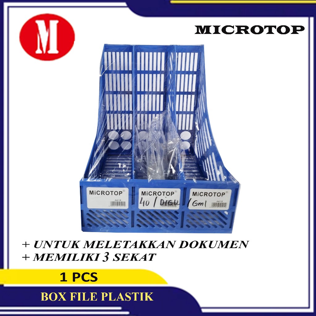 Jual Box File Plastik Microtop 3 Sekat | Shopee Indonesia