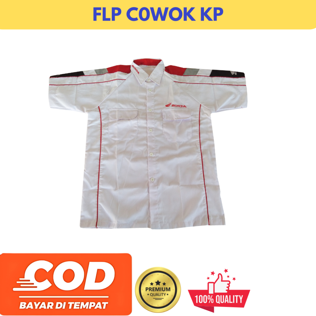 Jual Seragam Honda Frontline People (FLP) Kerah Putih Pria | Frontdesk ...