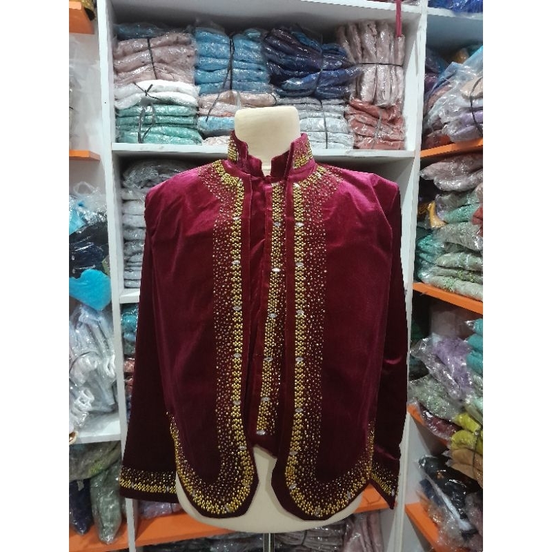Jual Beskap Bludru Maroon | Shopee Indonesia