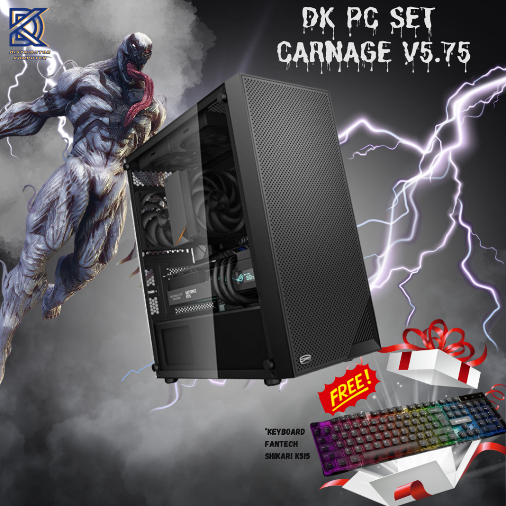 Jual DK PC SET CARNAGE V5.75 | PC RAKITAN AMD RYZEN 5 7500F | RX6600 ...