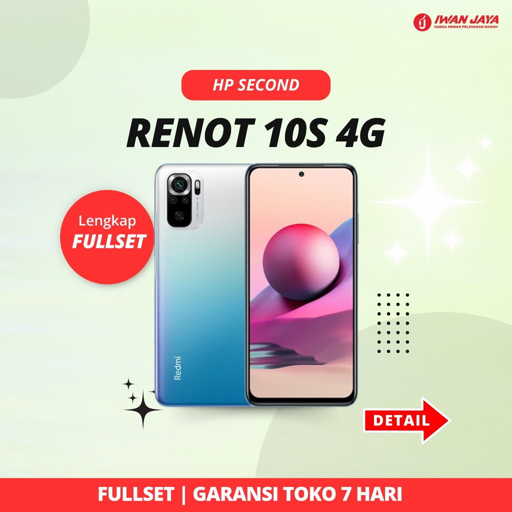 Jual REDMI SECOND NOTE 10S 4G, RAM 8GB/128GB ,MULUS, NOMINUS , GARANSI ...