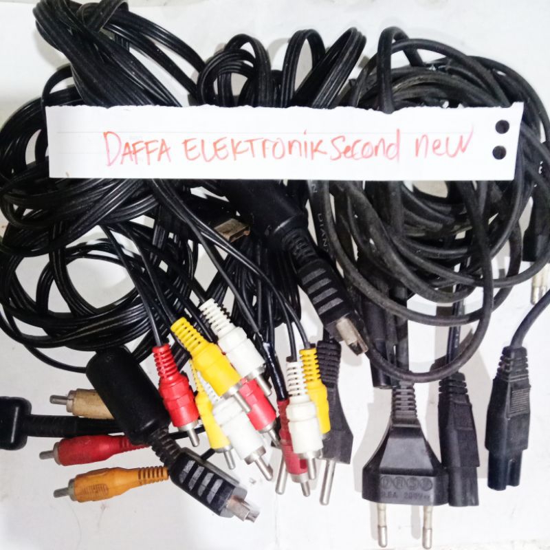 Jual kabel rca av video ps2 / kabel ac power listrik ps2 / kabel rca ...