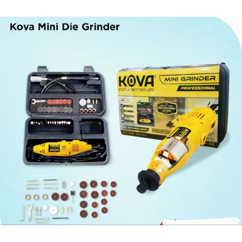 Jual KOVA Mini Grinder Tuner Set 40 Pcs Gerinda Bor Mini | Shopee Indonesia