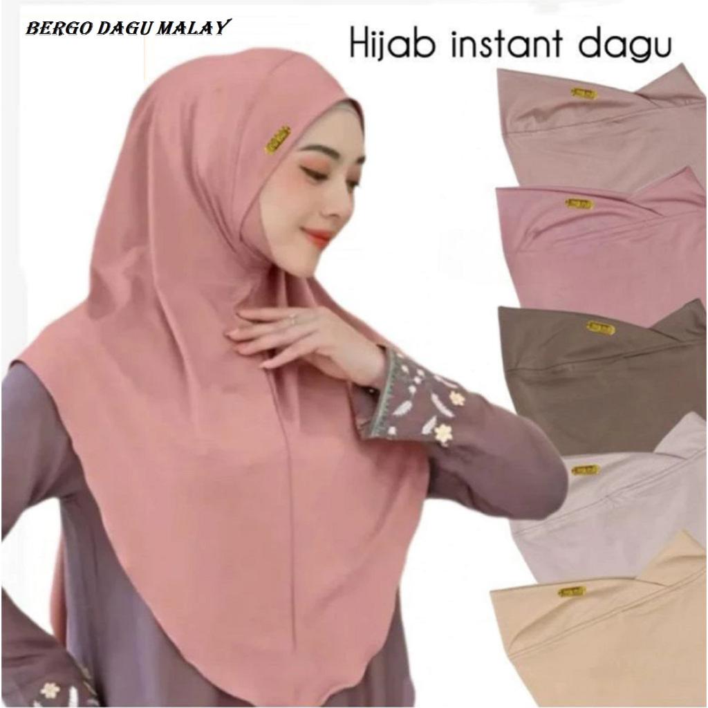 Jual paket 7 ( ISI 7 PCS )Hijab bergo malay Hijab Instan Terbaru Hijab Dagu Malay Bergo Instan ...