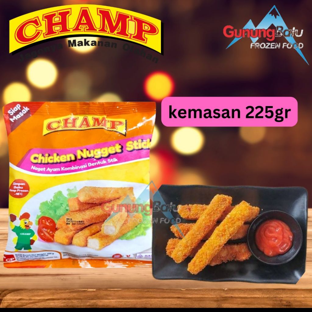 Jual CHAMP CHICKEN NUGGET STICK 225 GRAM NAGET AYAM | Shopee Indonesia