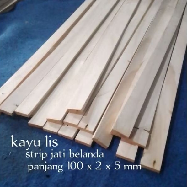 Jual kayu Lis kayu strip kayu jati Belanda tebal 5 mm lebar 2 cm ...
