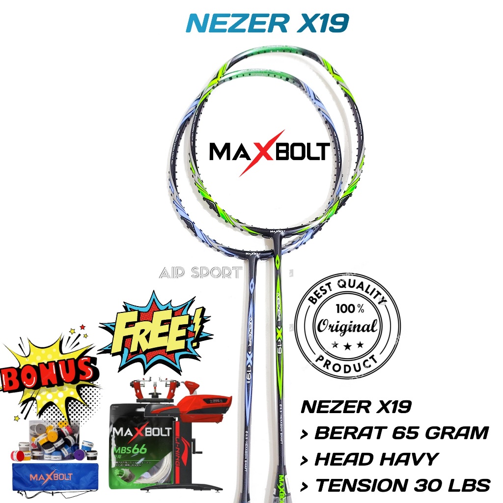 Jual Raket Badminton Maxbolt Nezer X19 Original | Shopee Indonesia