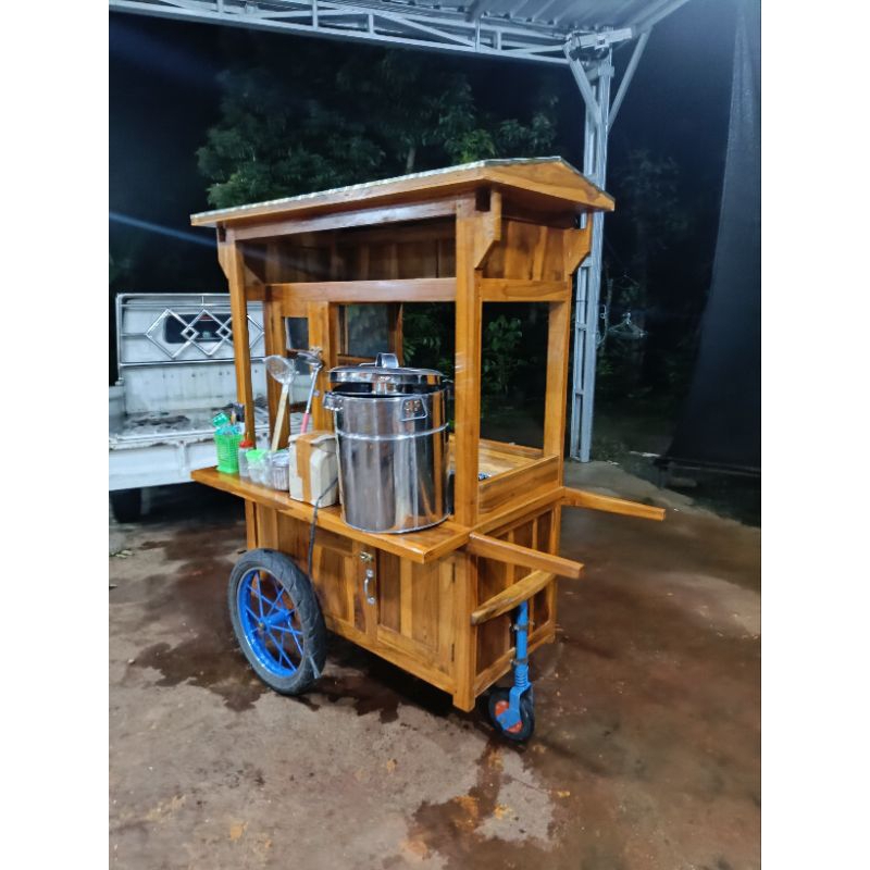 Jual GEROBAK BAKSO KOMPLIT RODA TIGA KAYU JATI | Shopee Indonesia