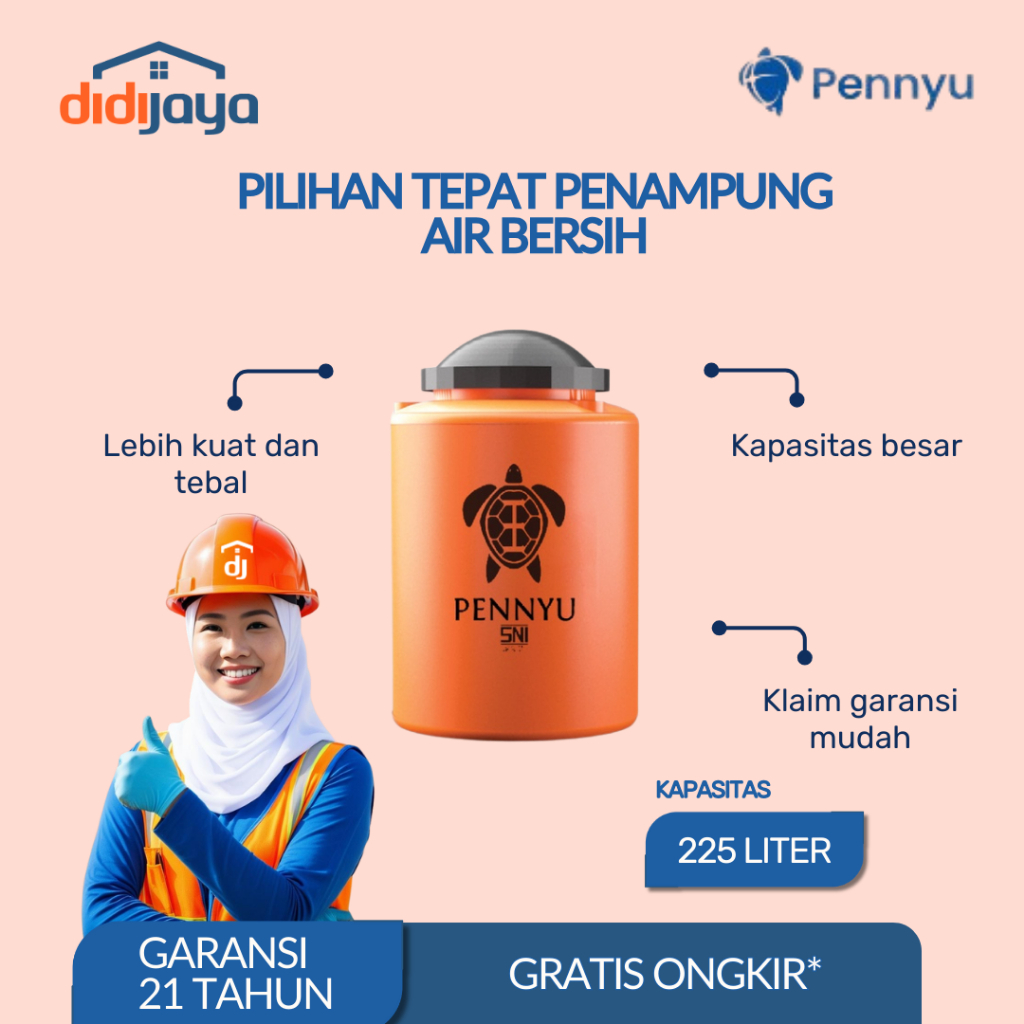 Jual Tandon Air Tangki Toren Air Pennyu Water Kapasitas Tank 225 Liter ...