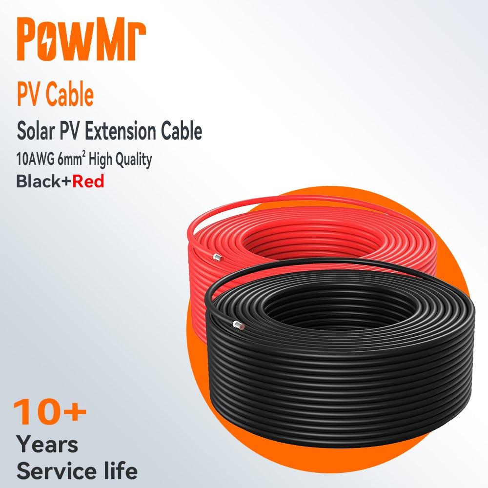 Jual PowMr 6mm² 10AWG kabel ekstensi surya kabel fotovoltaik tembaga ...