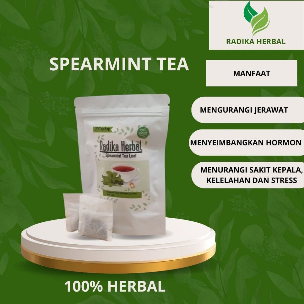 Jual RADIKA HERBAL TEH SPEARMINT / SPEARMINT TEA isi 20 tea bag (teh herbal ) | Shopee Indonesia