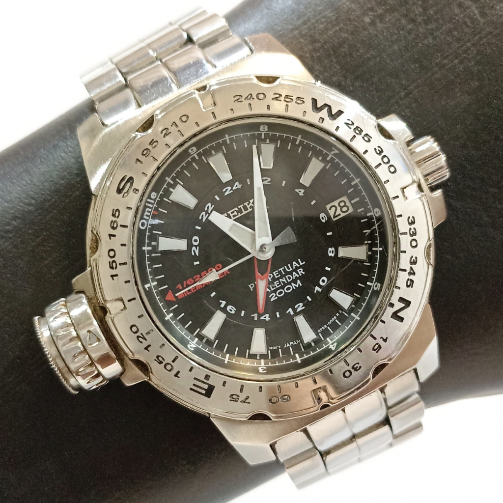 Jual Seiko Perpetual Calendar Map Meter Quartz Watch Jam Tangan Jumbo ...
