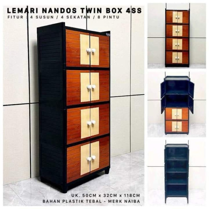 Jual Lemari Plastik Nandos Fit Twin Box 4 susun | Shopee Indonesia