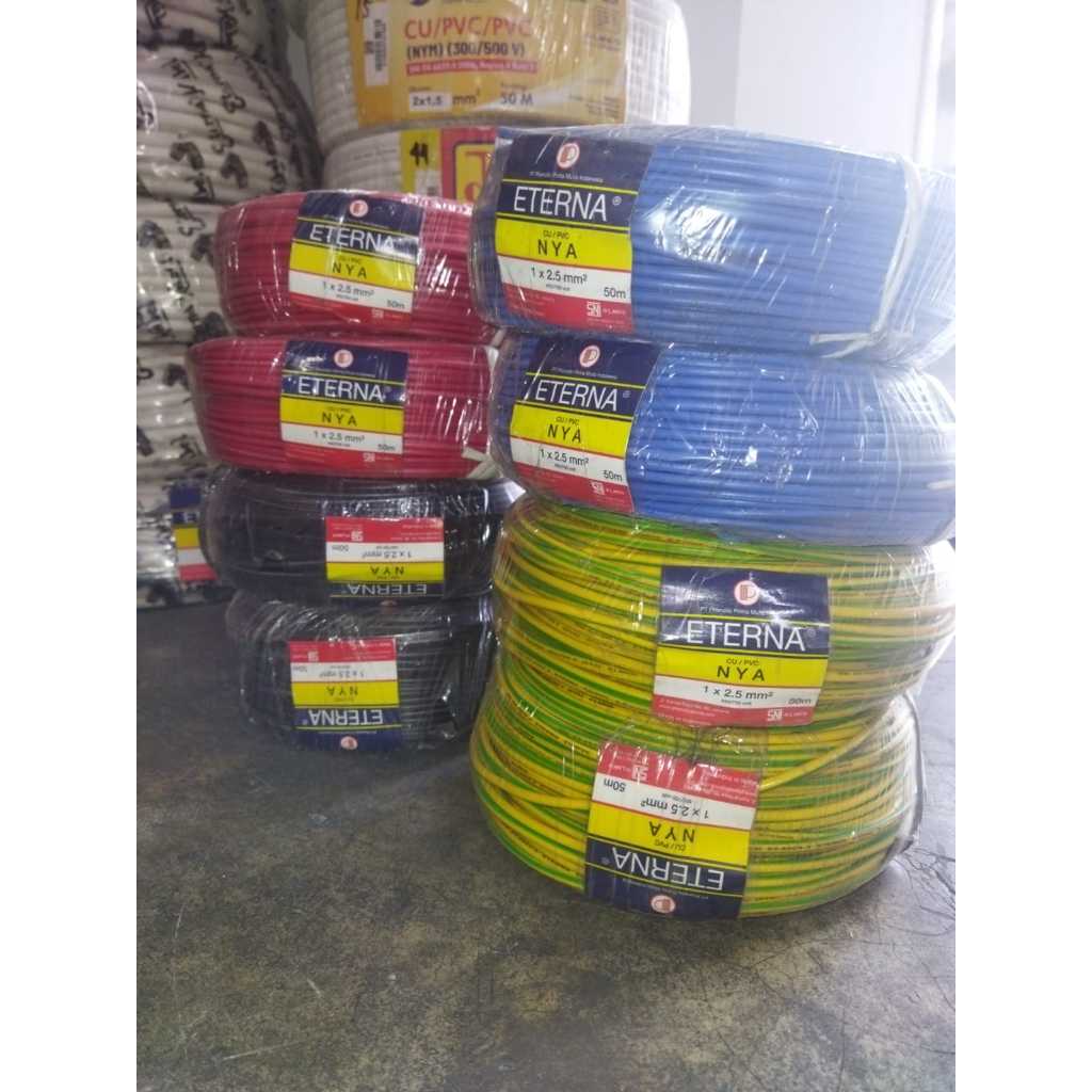 Jual JUAL KABEL NYA MERK ETERNA 1X1,5/1X2,5-ROL (50M) | Shopee Indonesia