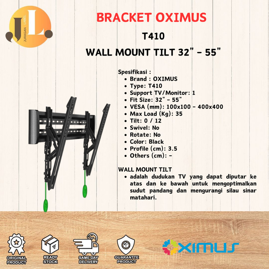 Jual BRACKET Oximus Aquila T410 LED TV Monitor 32" - 55" Tilt | Shopee ...
