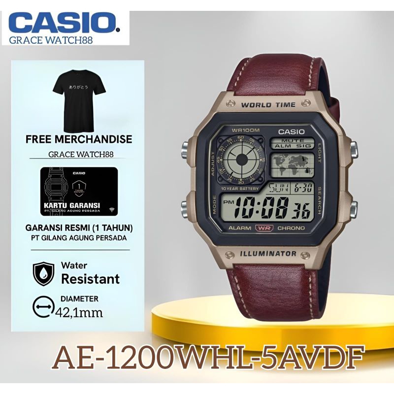 Jual Jam Tangan Pria CASIO Original AE-1200WHL-5AVDF / Casio ae-1200whl-5 jam Tangan kulit jam ...