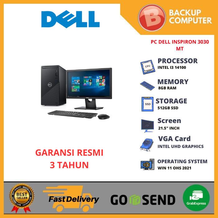 Jual PC DELL INSPIRON 3030MT I3 14100 8GB 512GB SSD | Shopee Indonesia