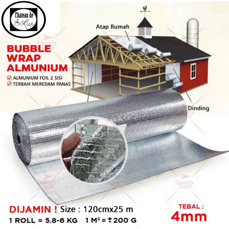 Jual Aluminium Foil Bubble ROLL / Insulasi Atap / Peredam Panas Atap ...