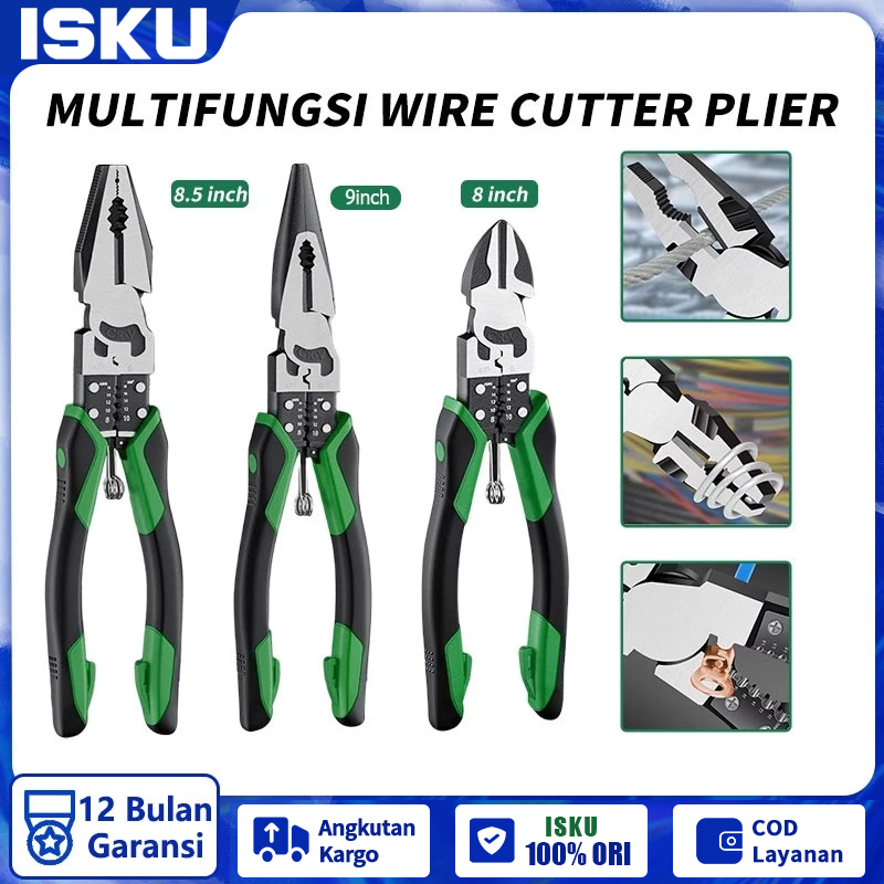 Jual ISKU Tang Kabel | Tang Potong Kawat CRV Multifungsi Wire Cutter ...