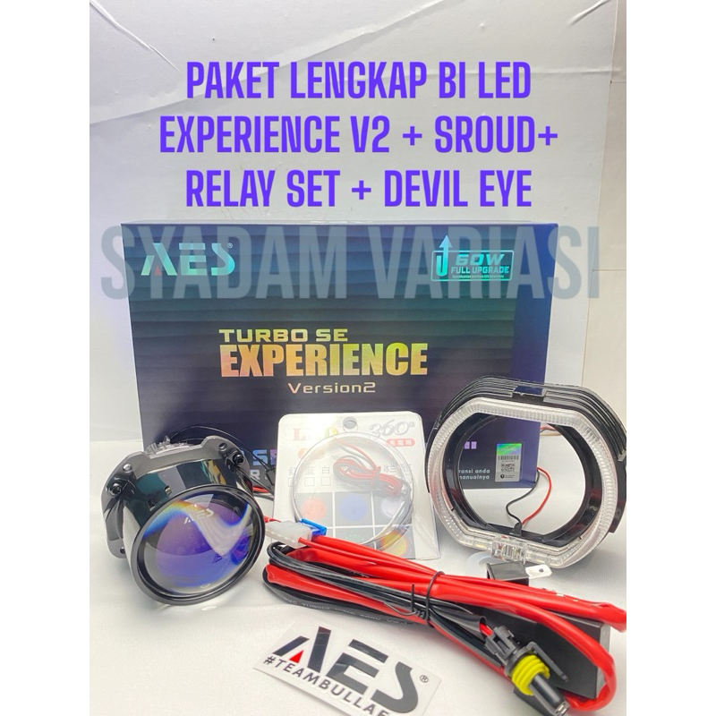 Jual PAKET LENGKAP BILED AES EXPERIENCE VERSI 2 2,5 inci DOUBLE EMITER ...