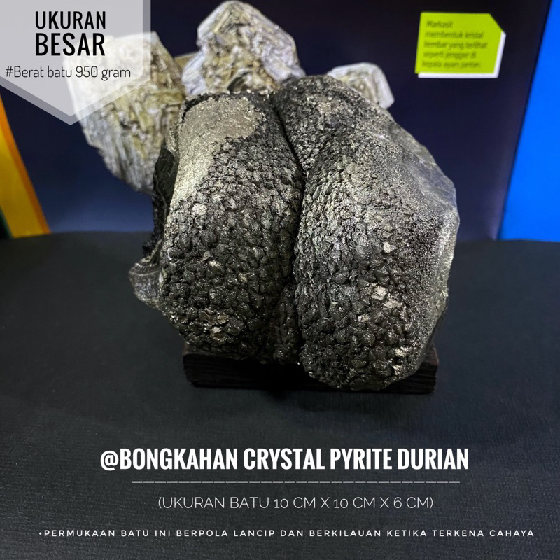 Jual Bongkahan Crystal Pyrite Durian L50 atau Batu Kristal Pyrite ...