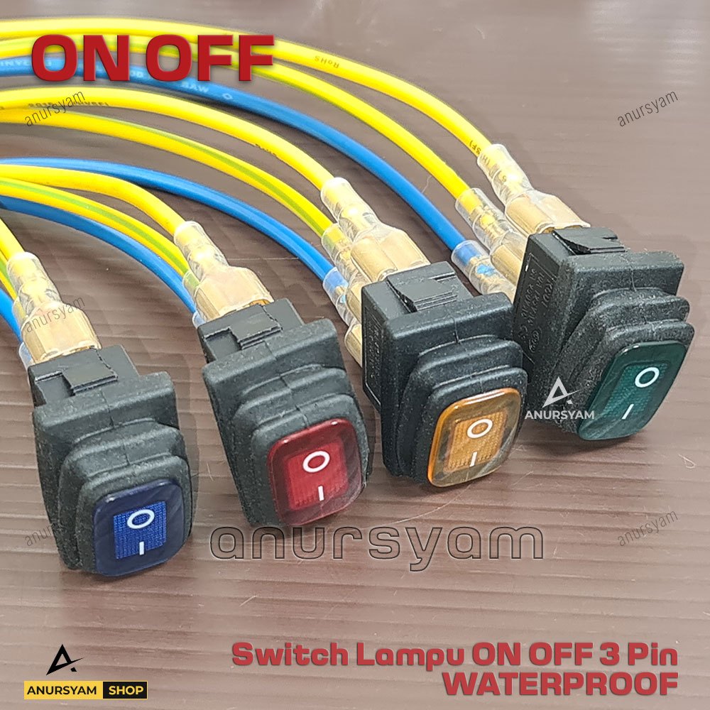 Jual Switch ON OFF 3 Pin Lampu Plus Kabel Motor Mobil - Saklar Lampu ...