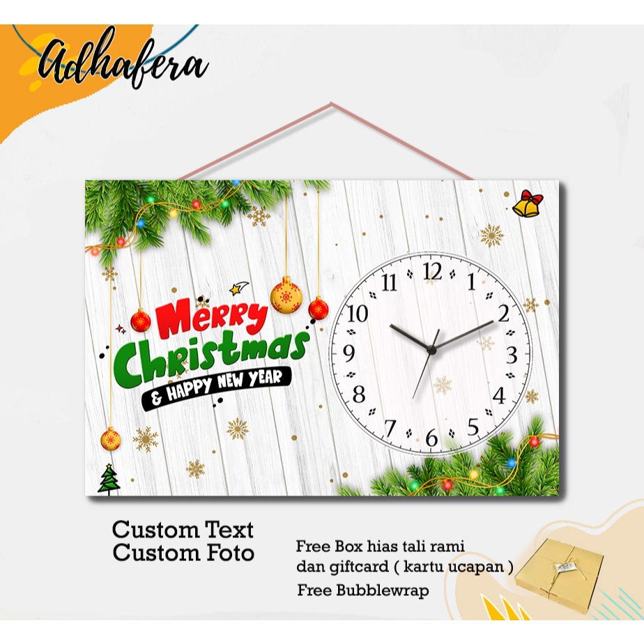 Jual Selamat Natal Kado Natal Unik Jam dinding Custom | Shopee Indonesia