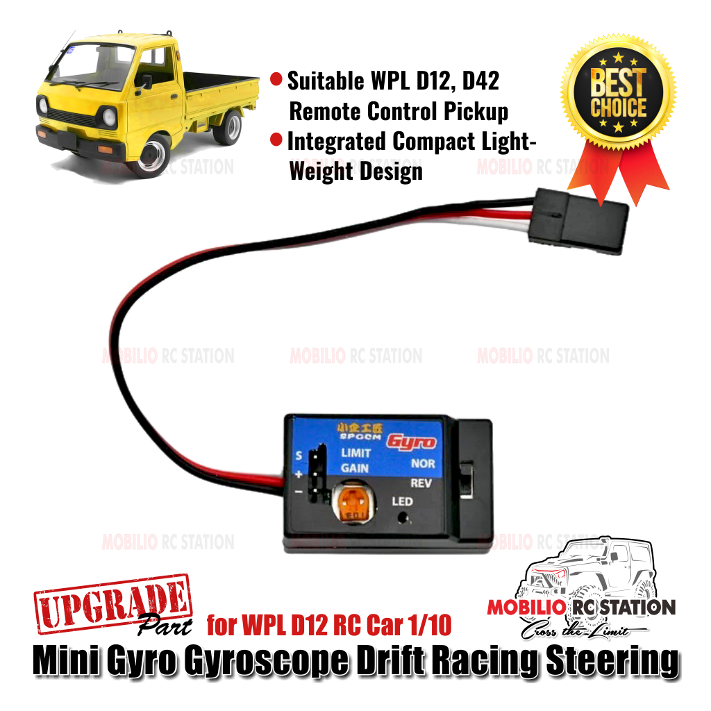 Jual Mini Gyro Gyroscope for WPL D12 1/10 RC Car Drift Racing Car ...